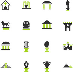 Monuments icon set Royalty Free Vector Image - VectorStock