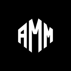 Amm letter logo design with polygon shape Vector Image