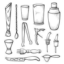 Bartending equipment Royalty Free Vector Image