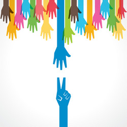 Creative unity hand background Royalty Free Vector Image