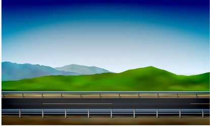 Side view a road with a crash barrier roadside Vector Image