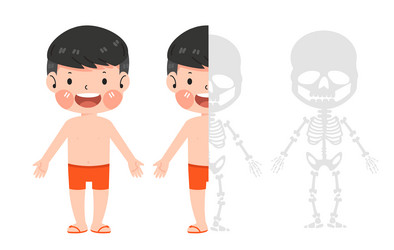 Cute boy human body flat Royalty Free Vector Image