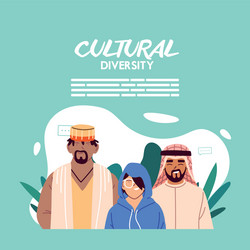 Men cartoons cultural diversity with leaves Vector Image