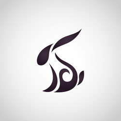 Fast running rabbit logo Royalty Free Vector Image