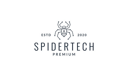 Spider minimalist line art outline logo icon Vector Image