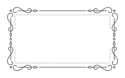 Vintage frame border divider separator black line Vector Image