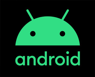 Android icon logo symbol green with name Vector Image