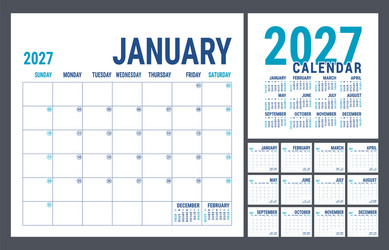 2027 Calendar Year Vector Images (over 180)