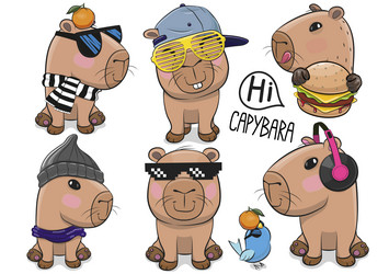 Cute cartoon capybara superhero Royalty Free Vector Image