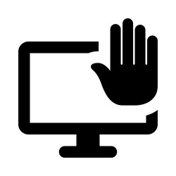 Using hand to stop desktop operations Royalty Free Vector