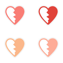 Broken heart neon light icon heartbreak glowing Vector Image