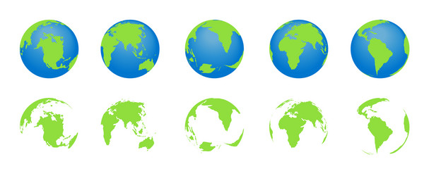 Earth globe icon set Royalty Free Vector Image