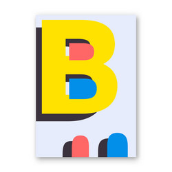 Letter b lowercase tracing happy bee standing Vector Image