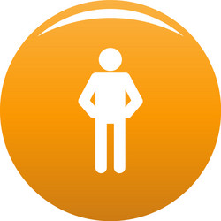 Stick figure stickman icon orange Royalty Free Vector Image