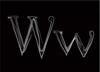 Smoke font letter w Royalty Free Vector Image - VectorStock