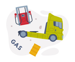 Gas filling station scattered objects as facility Vector Image
