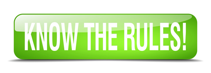 Know the rules green square 3d realistic isolated Vector Image