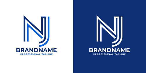 Letters jn or nj monogram logo suitable Royalty Free Vector