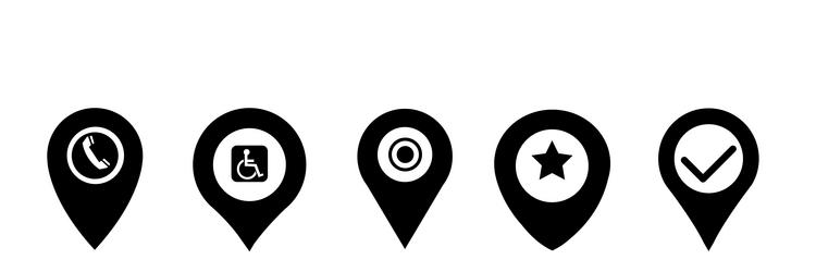 Location pin set map pin pointer Royalty Free Vector Image