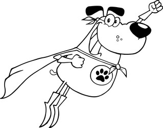 Super hero dog flying Royalty Free Vector Image