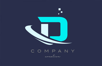 Blue white d alphabet letter logo icon Royalty Free Vector