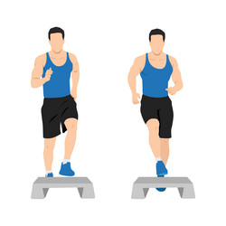 Man doing toe tap exercise Royalty Free Vector Image