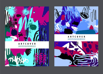 Set of art covers ink hand drawn posters Vector Image