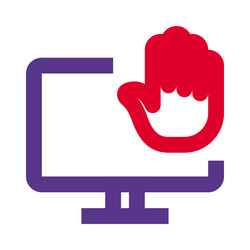 Using hand to stop desktop operations Royalty Free Vector