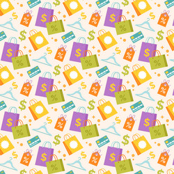 Hand drawn shopping pattern design Royalty Free Vector Image