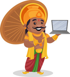 King mahabali cartoon Royalty Free Vector Image