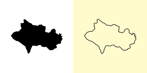 Yazd map iran asia filled and outline map designs Vector Image