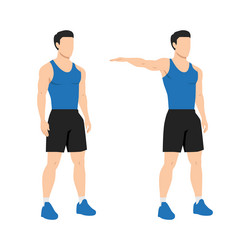 Man doing single arm side or lateral raises Vector Image