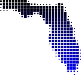 Welcome collage of halftone map florida state Vector Image