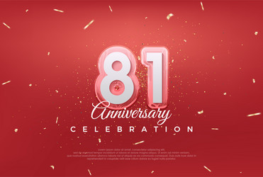 Simple number 81st anniversary premium number for Vector Image
