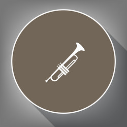 Musical instrument trumpet sign white Royalty Free Vector