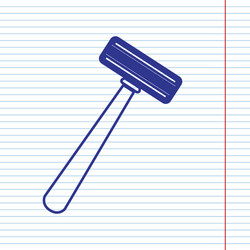 Safety razor sign red icon Royalty Free Vector Image