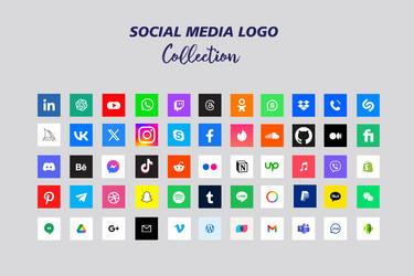 Social media icons collection Royalty Free Vector Image