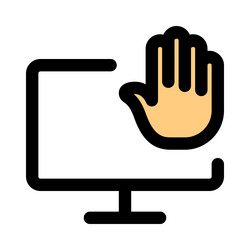 Using hand to stop desktop operations Royalty Free Vector