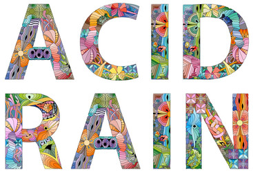 Word acid rain entangle object Royalty Free Vector Image
