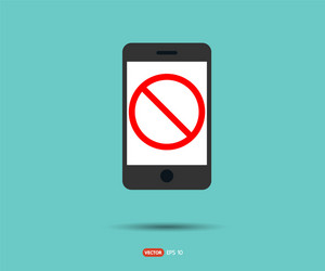 No cell phone mobile prohibited logo Royalty Free Vector