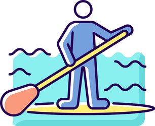 Paddle board surfing icon Royalty Free Vector Image