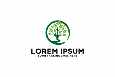 Insurance care tree consulting logo Royalty Free Vector