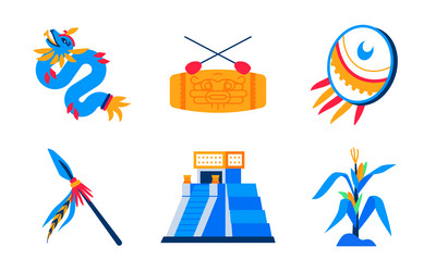 Ancient maya civilization - flat design style Vector Image