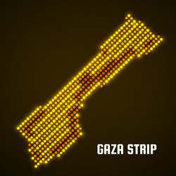 Dotted gaza strip map glowing style Royalty Free Vector