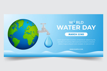 World water day march 22nd poster with earth Vector Image