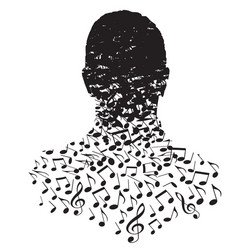 A guitar headstock made of musical notes Vector Image