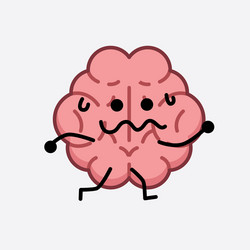 Brain character with cute face and simple body Vector Image