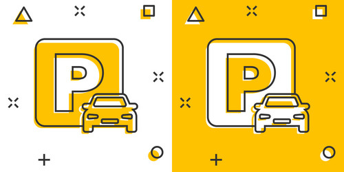Car parking icon in flat style auto stand Vector Image