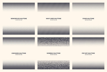 Different variations modern halftone pattern Vector Image