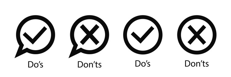 Do and dont thumb up down tick Royalty Free Vector Image